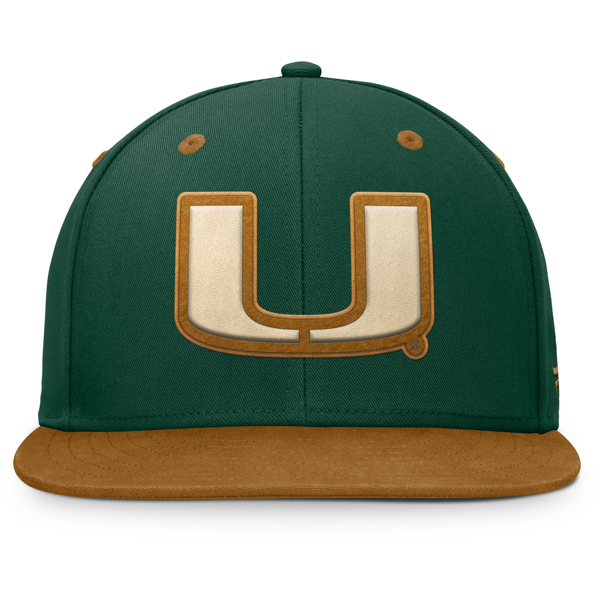 University of Miami Fitted Fanatics Green/Light Brown